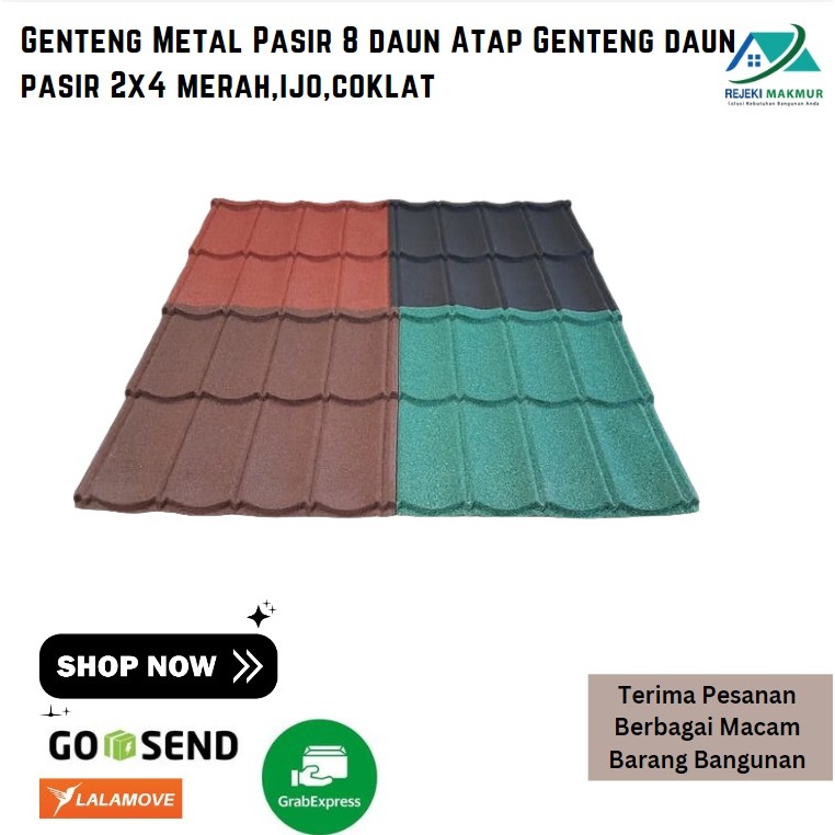 Jual Genteng Metal Pasir 8 daun Atap Genteng daun pasir 2x4 (KHUSUS ...
