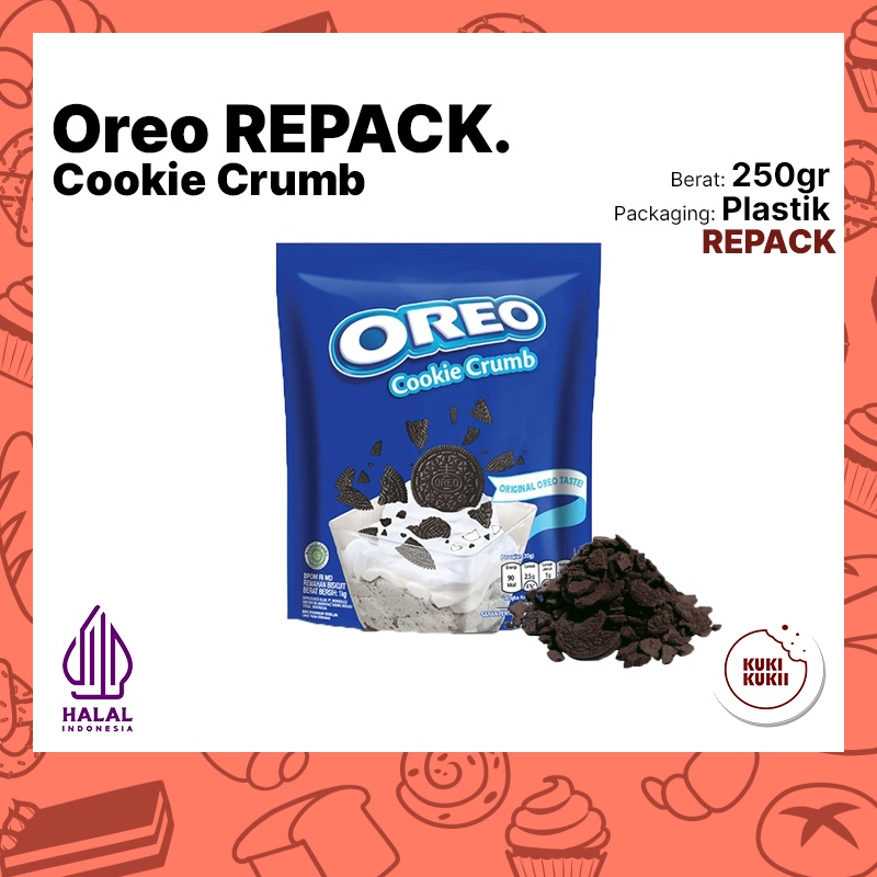 Jual OREO Cookie Crumb REPACK 250gr | Bubuk Biskuit Oreo Repack 250 ...