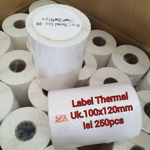 Jual Kertas Thermal Kertas Label Resi Barcode ukuran 100x120mm isi 250 ...
