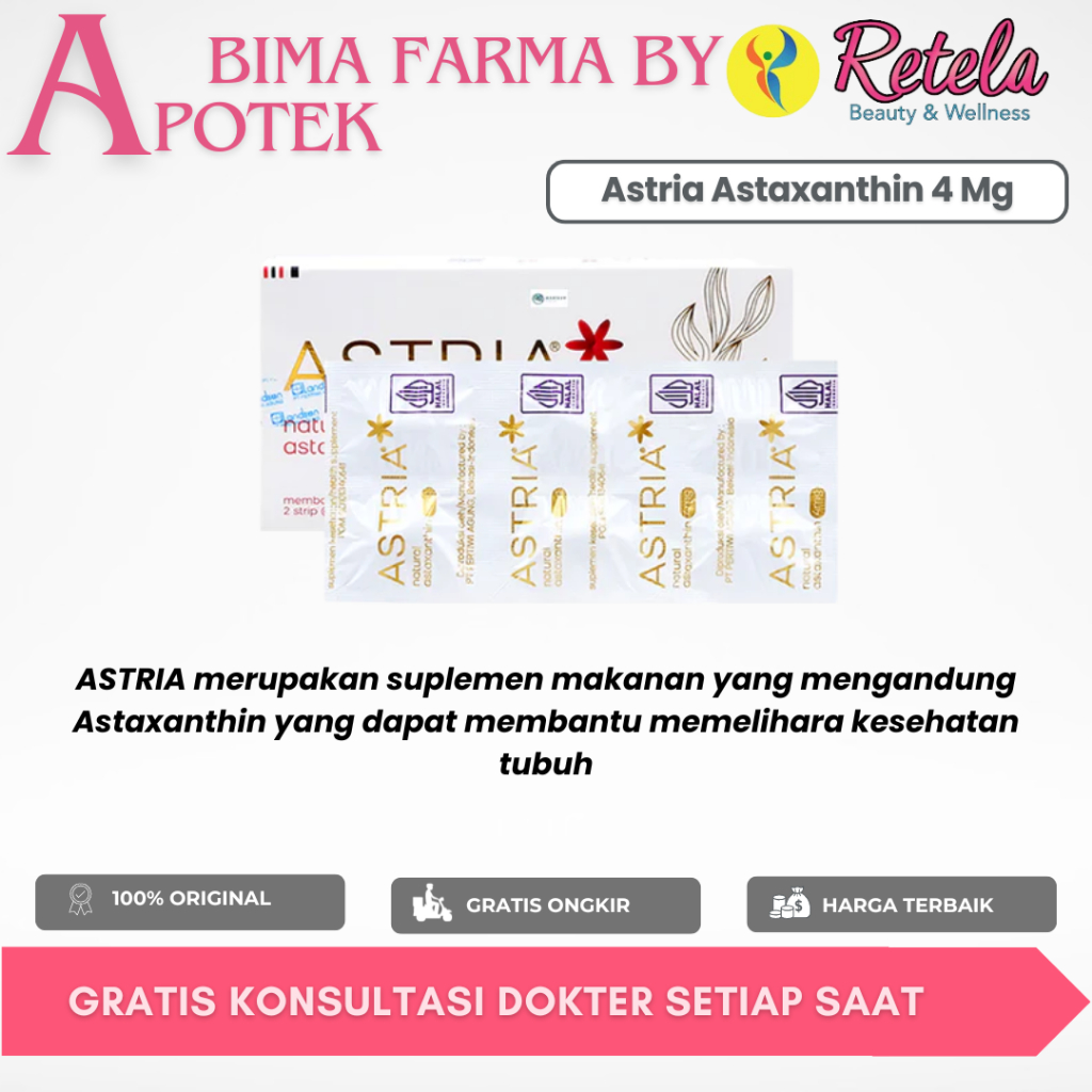 Jual Astria Astaxanthin 4mg Box isi 12 Kapsul / Vitamin & Suplemen ...