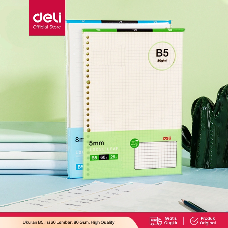 Jual Deli Loose Lead / Isi Binder B5 , 60 Lembar 80 GSM Paper NB560-1 ...