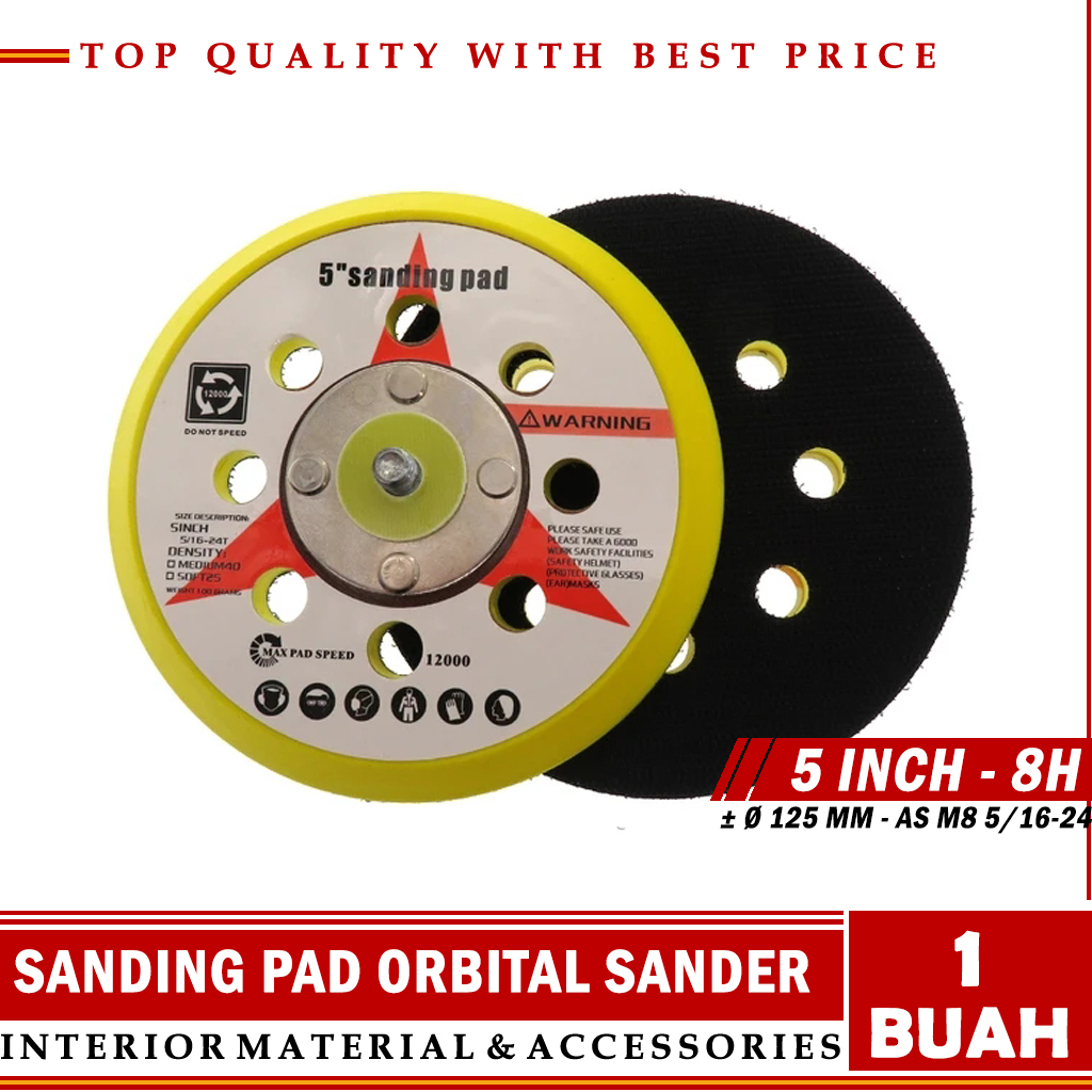 Jual Tatakan Amplas Bulat Sanding Pad Orbital Sander 5 inch 8 Hole As ...