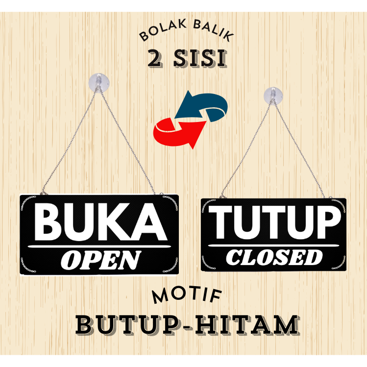 Jual Signage Buka tutup Akrilik / Sign board Open closed Toko Bolak ...