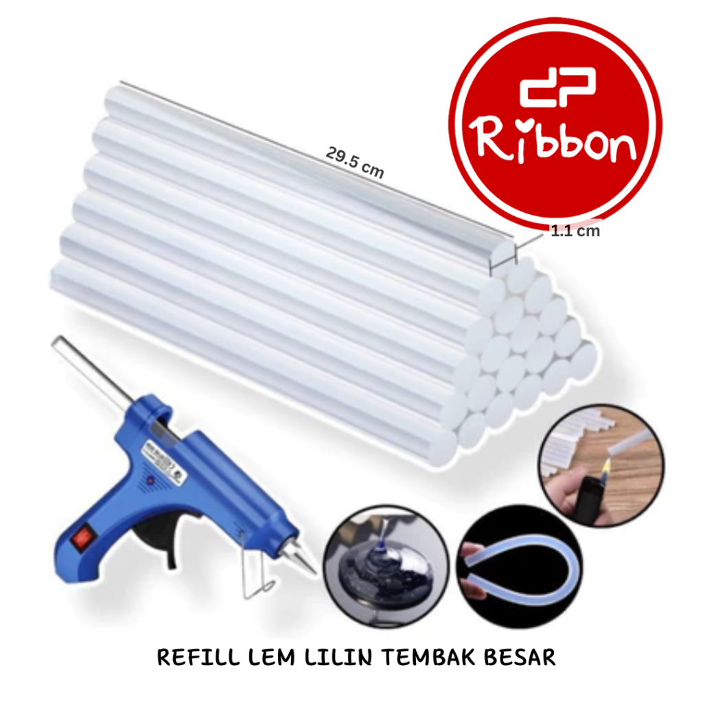Jual Deparcel Ribbon 1 KG Isi Lem Tembak / Lem Bakar Besar 11 mm X 29.5 ...