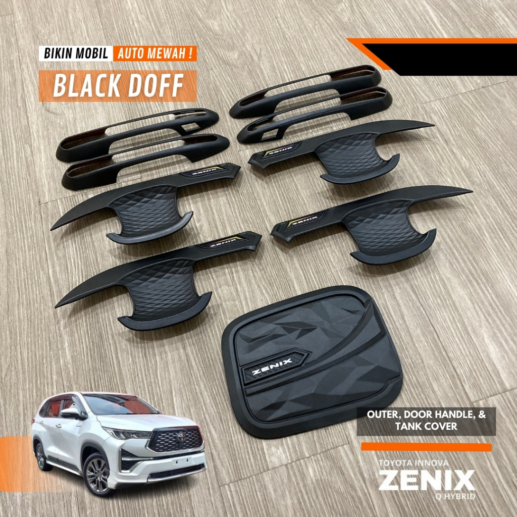 Jual Paket Outer Handle+Tank Cover INNOVA ZENIX Q Cover Handle Aksesoris Mobil Hitam Doff Black ...