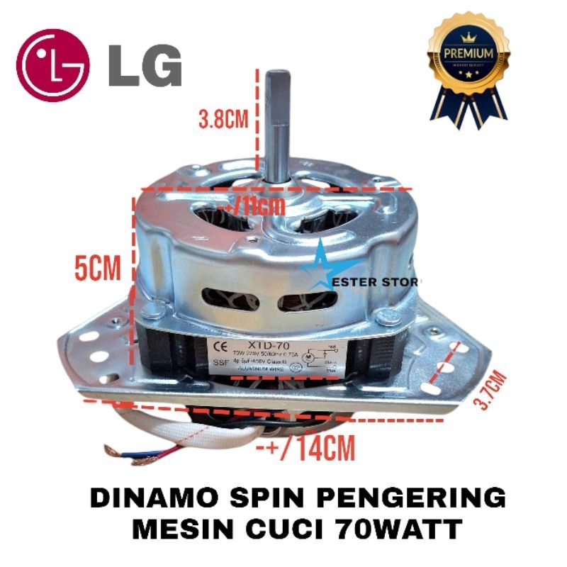 Jual Dinamo Motor Spin pengering mesin cuci LG 2 Tabung 70watt AL | Shopee Indonesia