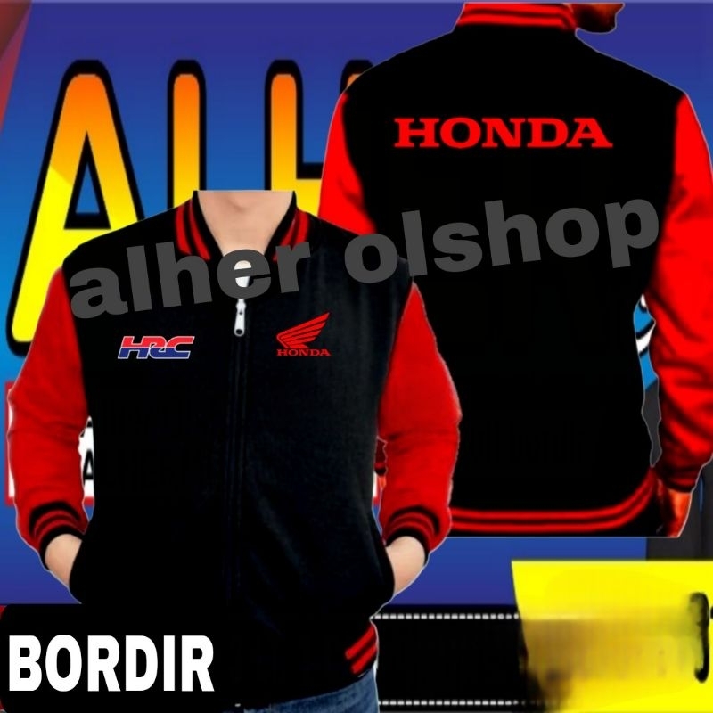 Jual Jaket bordir Honda Jaket Honda Jaket versity Honda Jaket baseball ...