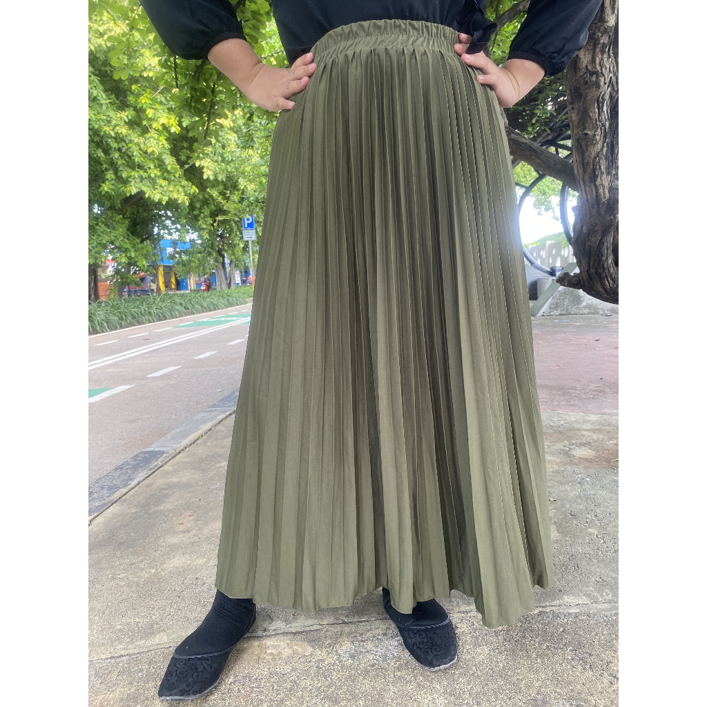 Jual Rok Plisket Premium / Rok Plisket Payung | Shopee Indonesia
