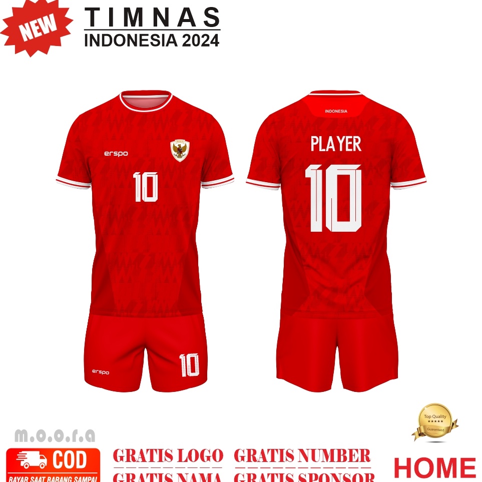 Jual Hadir Spesial Baju Jersey TIMNAS INDONESIA Terbaru 224 Full Printing Premium Gratis Pasang ...