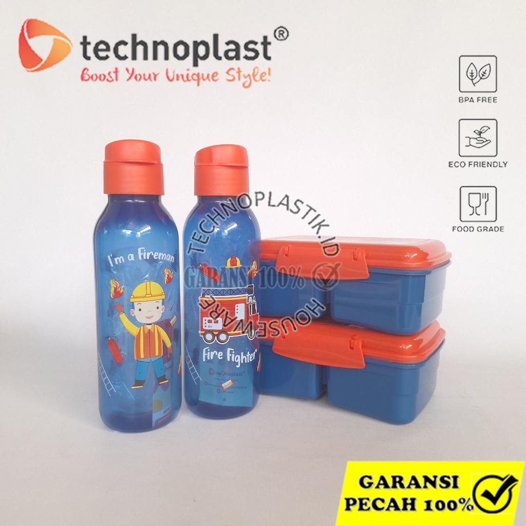 Jual TECHNOPLAST Lunch Box Set CAREER DAY Set Kotak Bekal 790Ml Dan Botol 530Ml | Shopee Indonesia