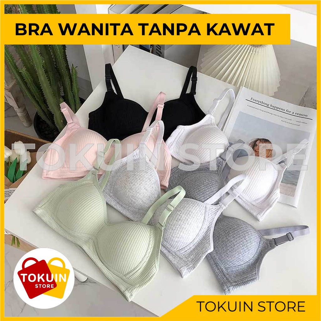 Jual Bra Wanita BH Wanita Tanpa Kawat Warna Motif Polos Push Up Bra ...