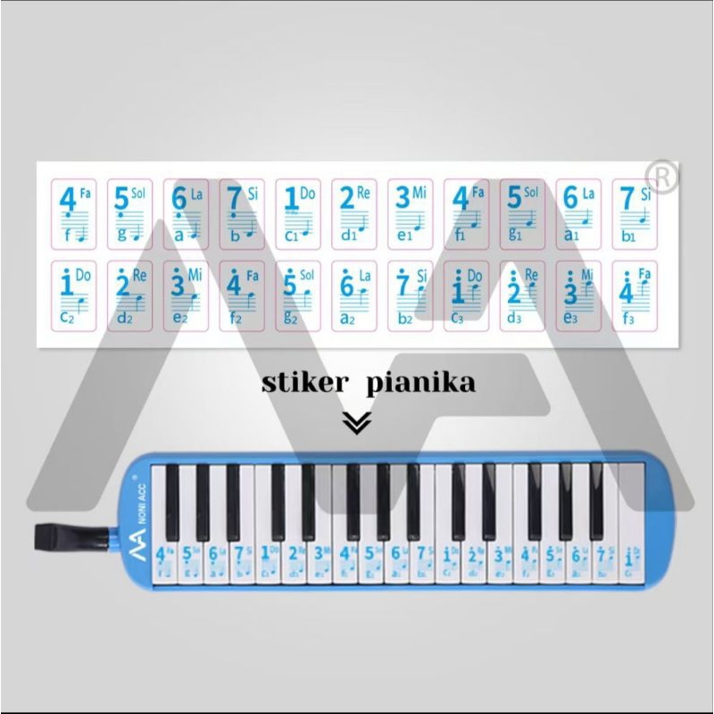 Jual Sticker Not Pianika polos Noni ACC 2set bisa pilih warna | Shopee ...