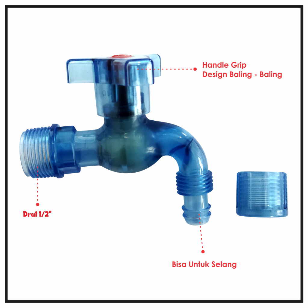 Jual SJT - Kran Air PVC Transparan Baling 1/2" Inch / Keran Air Bening Taman Plastik 1/2 Inch ...