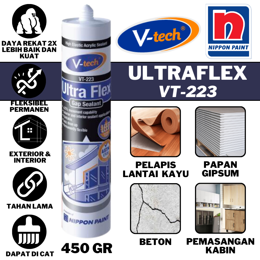 Jual VTECH ULTRA FLEX LEM SUPER SEAL GAP FILLER NIPPON - AKRILIK ...
