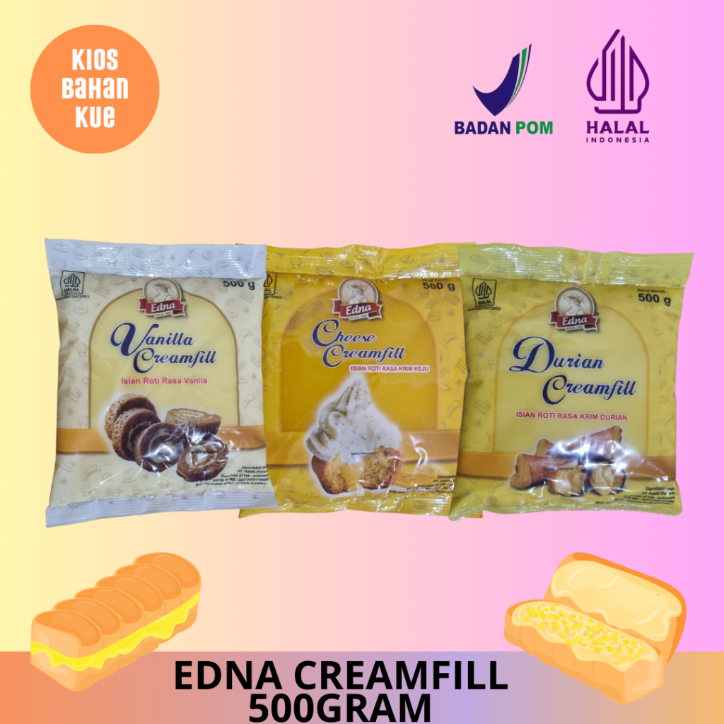 Jual EDNA CREAMFILL 500 GR-ISIAN KUE-ISIAN ROTI-SELAI - | Shopee Indonesia