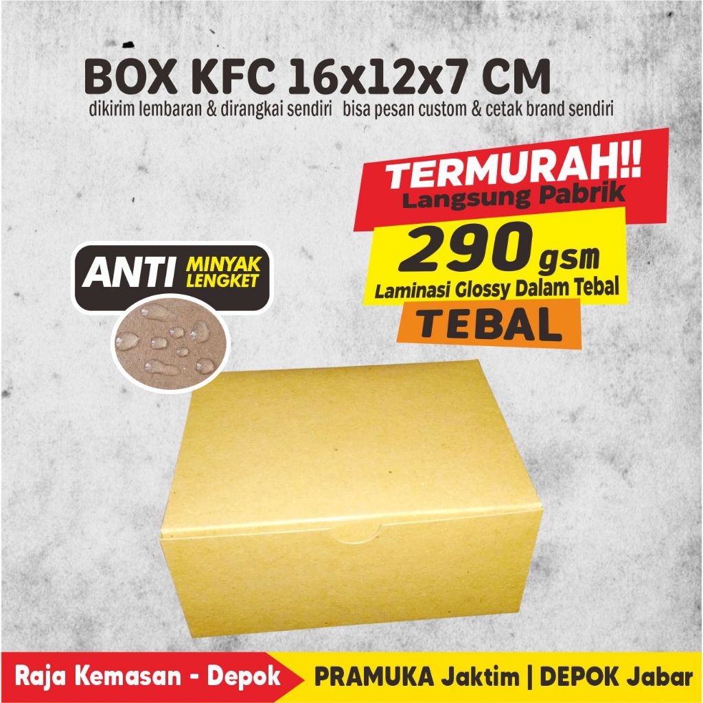 Jual Box Snack 16x12x7 cm Kraft Polos Laminasi | Shopee Indonesia