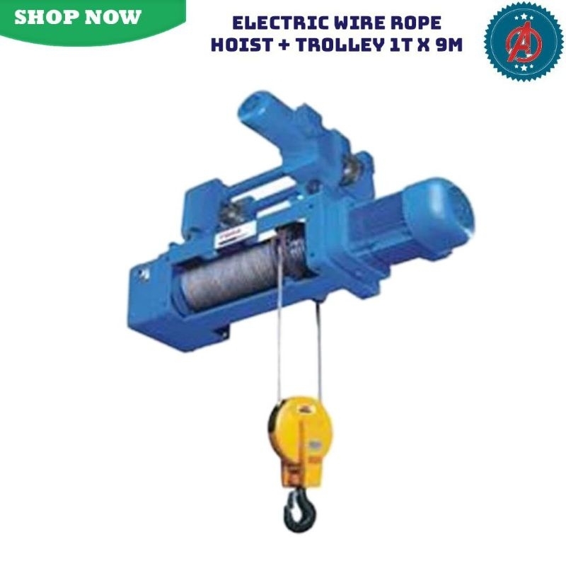 Jual Electric Wire Rope Hoist + Trolley 1 Ton x 9 Meter | Shopee Indonesia