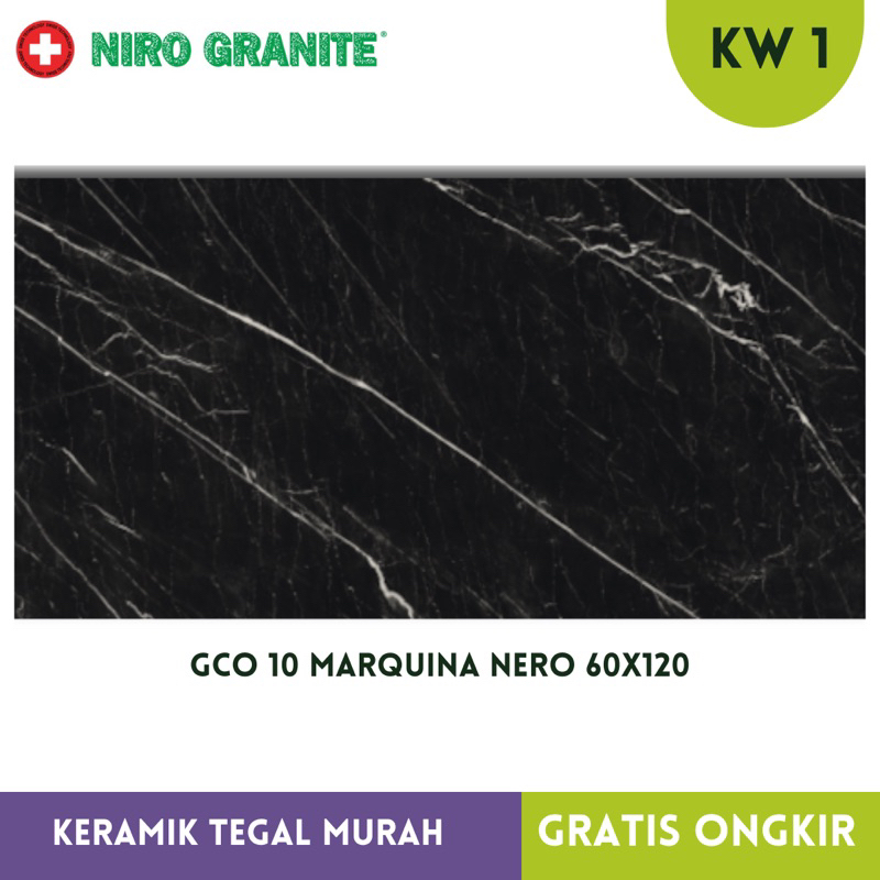 Jual Granit Hitam 60x120 Glaze Polished motif marmer Niro Granite GCO10 ...