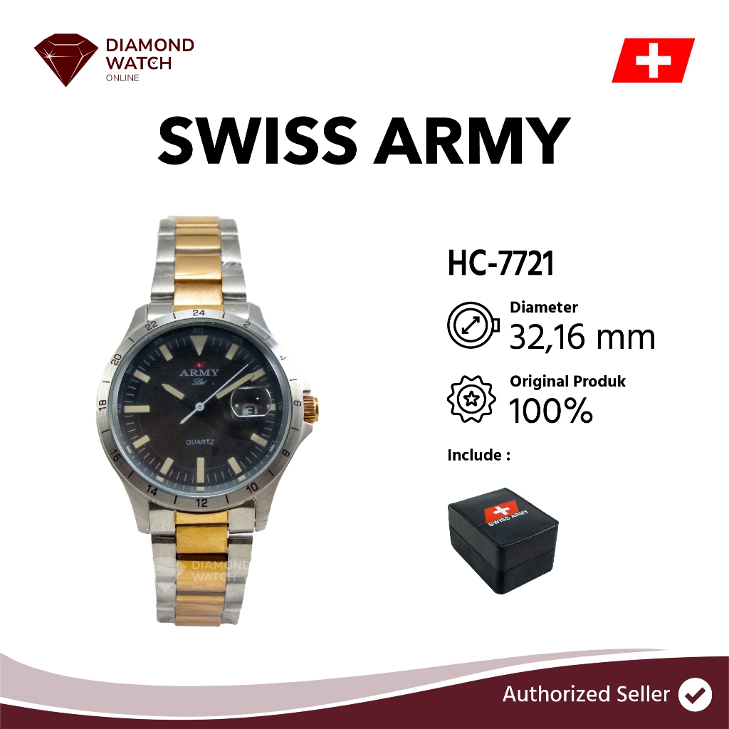 Jual Siwss Army Ltd Quartz 32.16 mm Dial Black Stainless Steel Strap HC ...