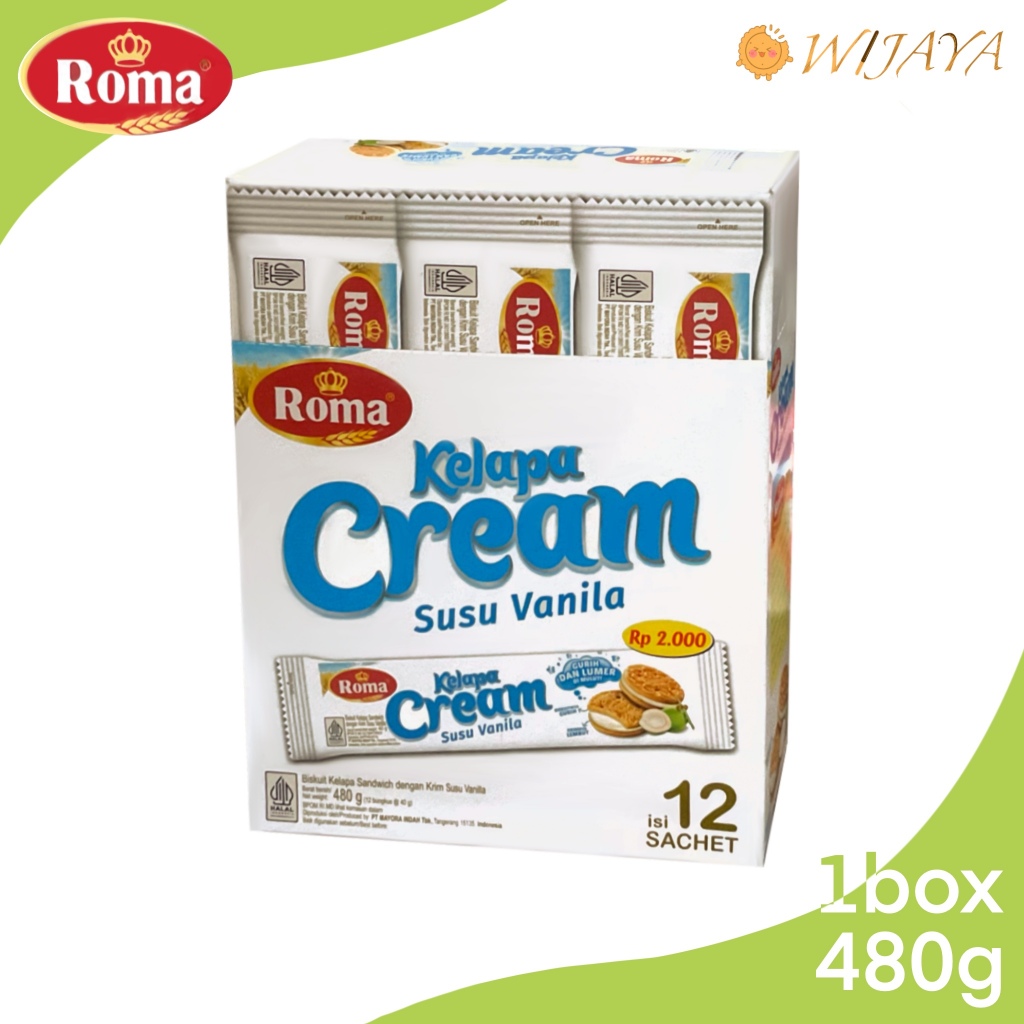 Jual Roma Kelapa Cream BOX - Netto 12 pcs X 40gr | Shopee Indonesia