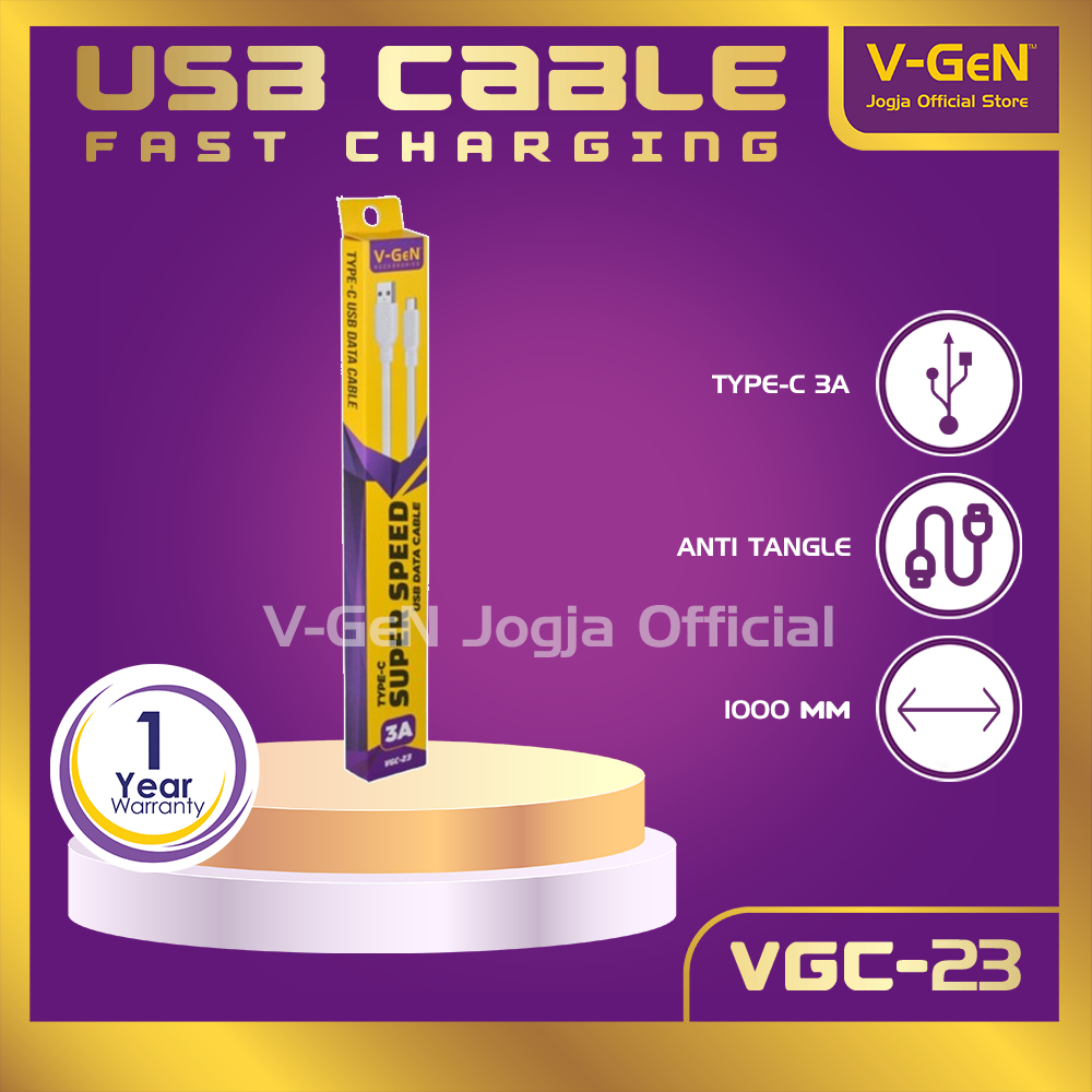 Jual Kabel Type C V-GeN VGC-23 3A QC3.0 Fast Charging 1 Meter | Shopee ...