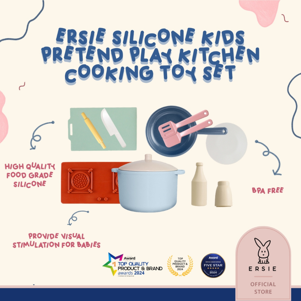 Jual Ersie Silicone Kids Pretend Play Kitchen Cooking Toy Set I Mainan ...