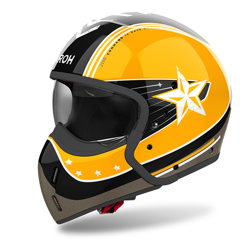 Jual Helm Airoh J110 Command yellow gloss Helm Airoh J110 modular ...