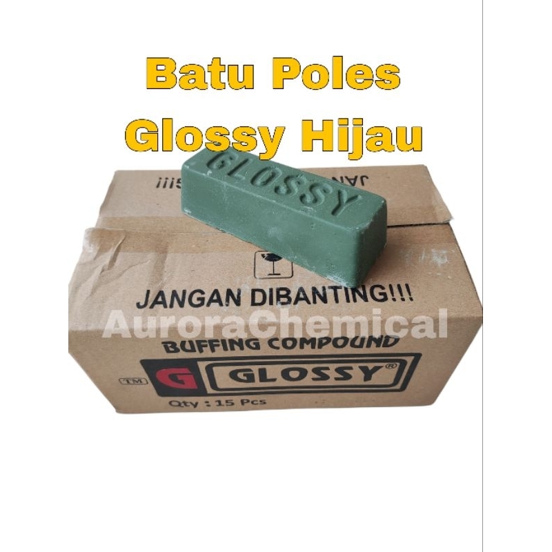 Jual Batu Ijo Merek GLOSSY Hijau / Buffing Compound poles logam besi ...