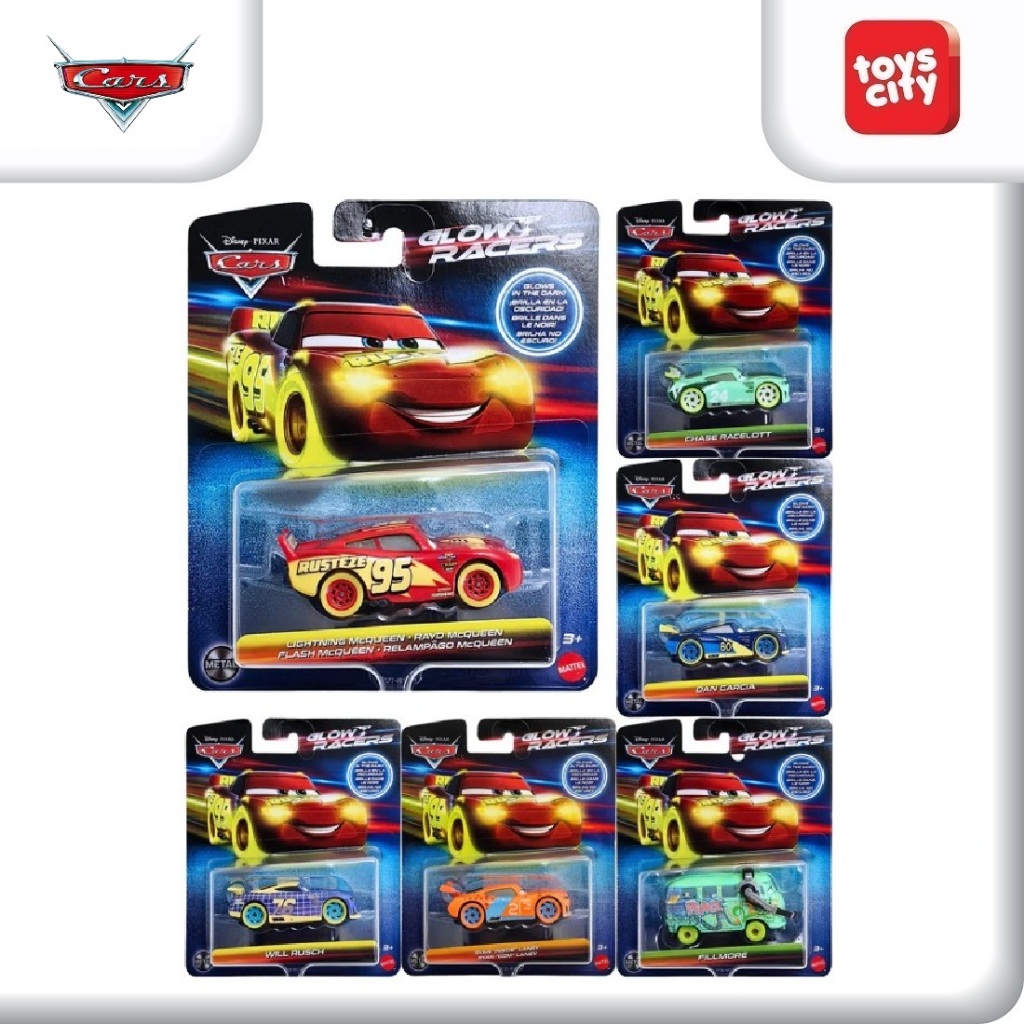 Jual Disney Pixar Cars Glow Racers 1:55 Scale, Glow In The Dark Die ...