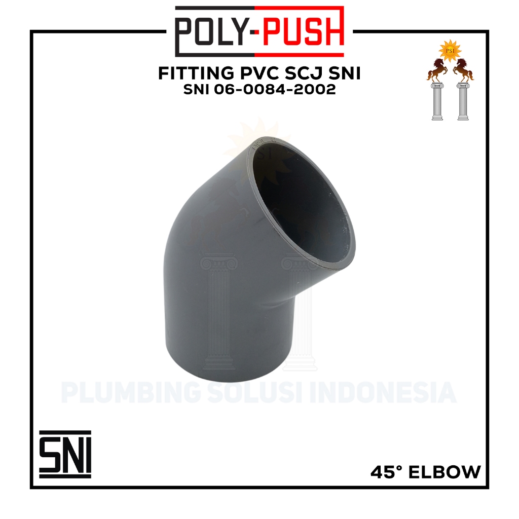 Jual Elbow 45 / Knee Fitting Pipa PCV SNI 8 Inch / 200 mm SCJ (Lem PVC ...