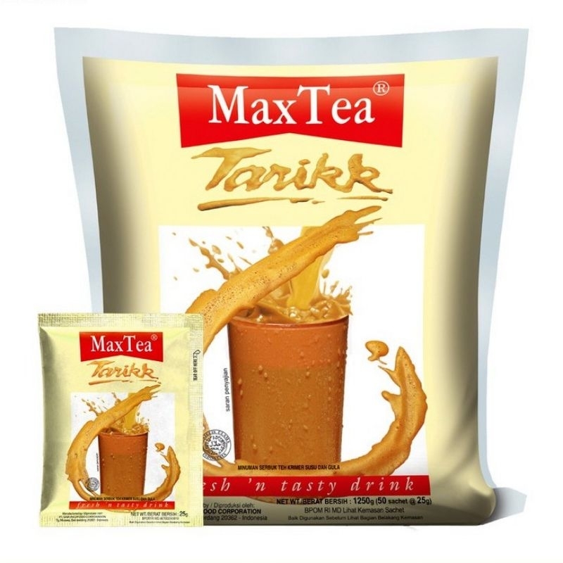 Jual max tea tarik 1250 g(50sac@25g) | Shopee Indonesia