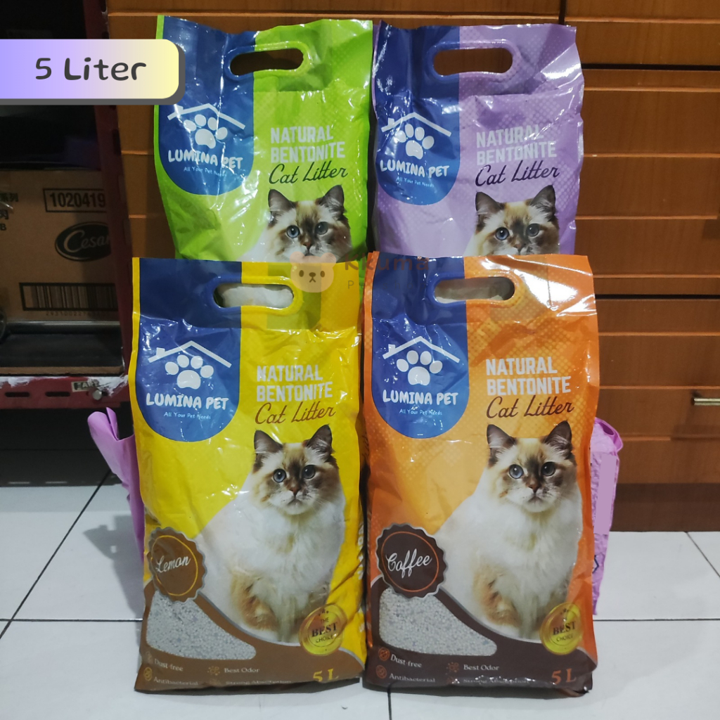 Jual pasir kucing lumina 5 L/pasir kucing/cat litter box/pasir gumpal ...
