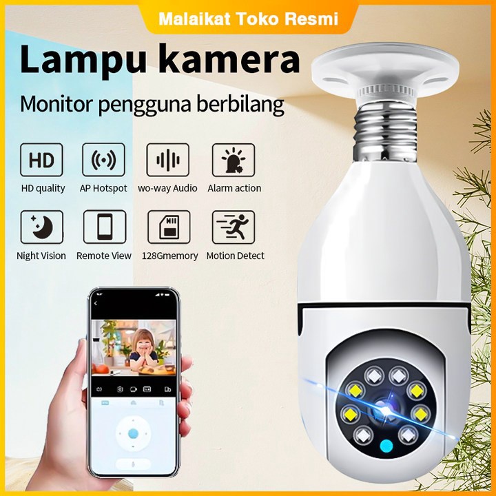 Jual CCTV Lampu Kamera Cctv A6 Full HD 18P Cctv Wifi PTZ Panoramic ...