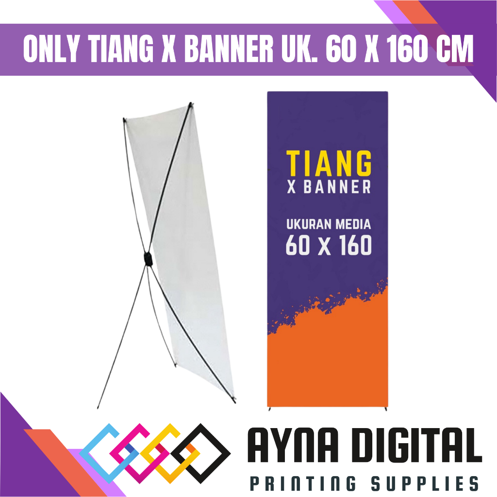 Jual x banner uk. 60 x 160 cm only tiang tanpa cetak | Shopee Indonesia