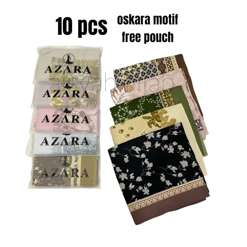 Jual ISI 10 PSC SEGIEMPAT MOTIF PREMIUM AZARA FREE POUCH | Shopee Indonesia