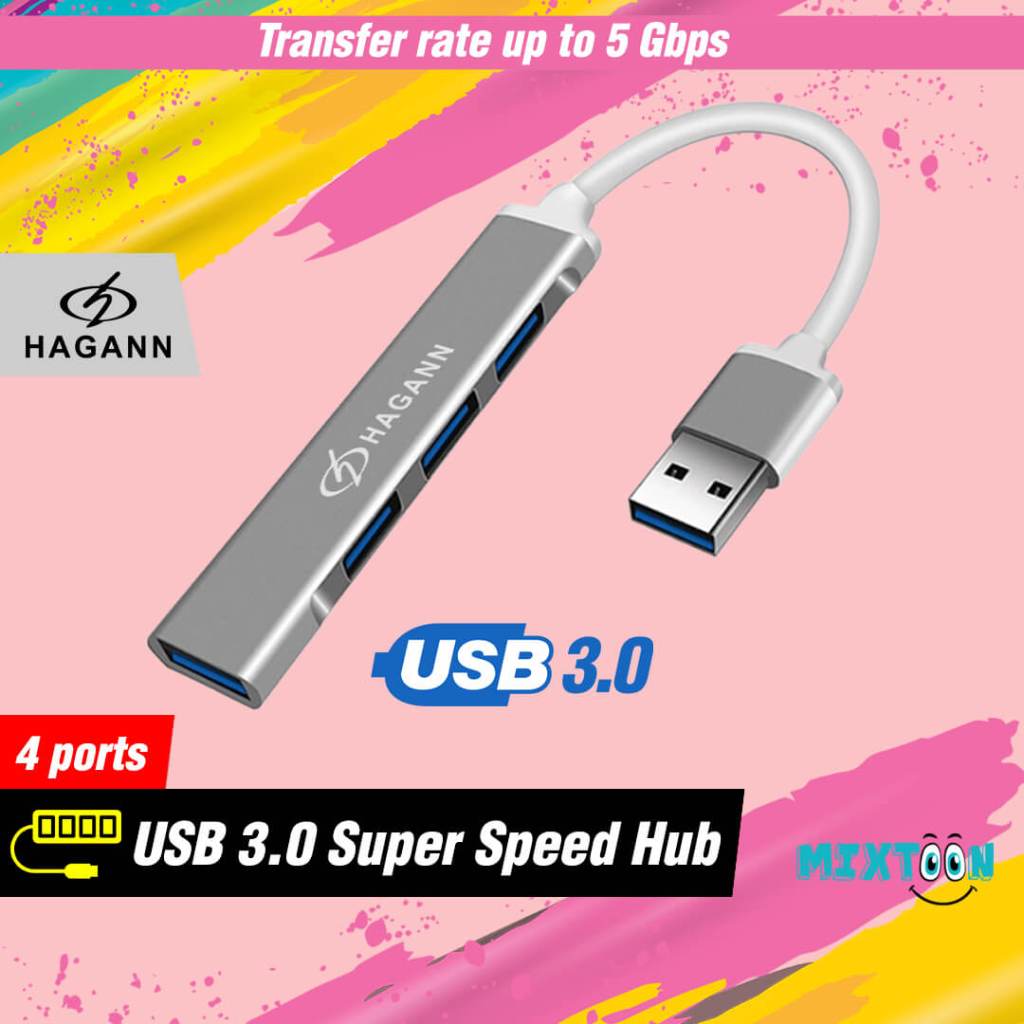 Jual HAGANN HUB-0401 Converter USB Hub Terminal 4 Port USB Multiple ...
