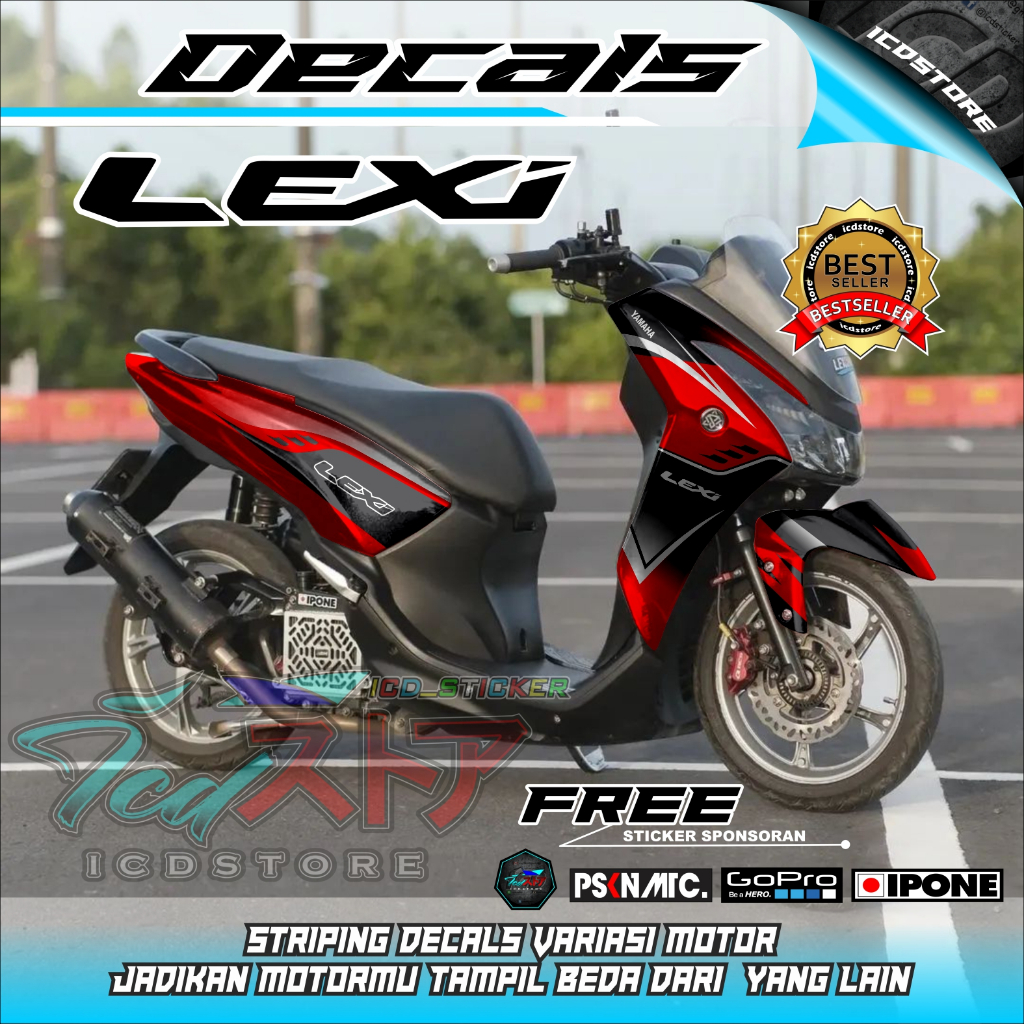 Jual Decal Yamaha Lexi Motif Grafiss Simple Elegan Full Body Custom ...