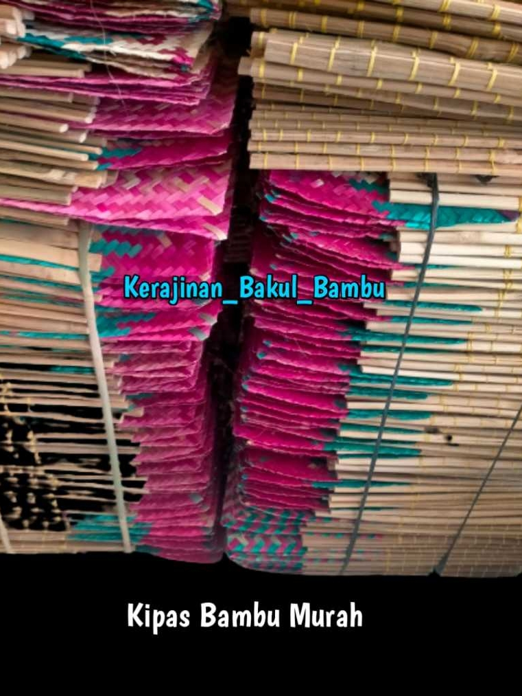 Jual Kipas Bambu Warna MOTIF CAMPUR Mix CUSTOM kipas anyaman bambu ...