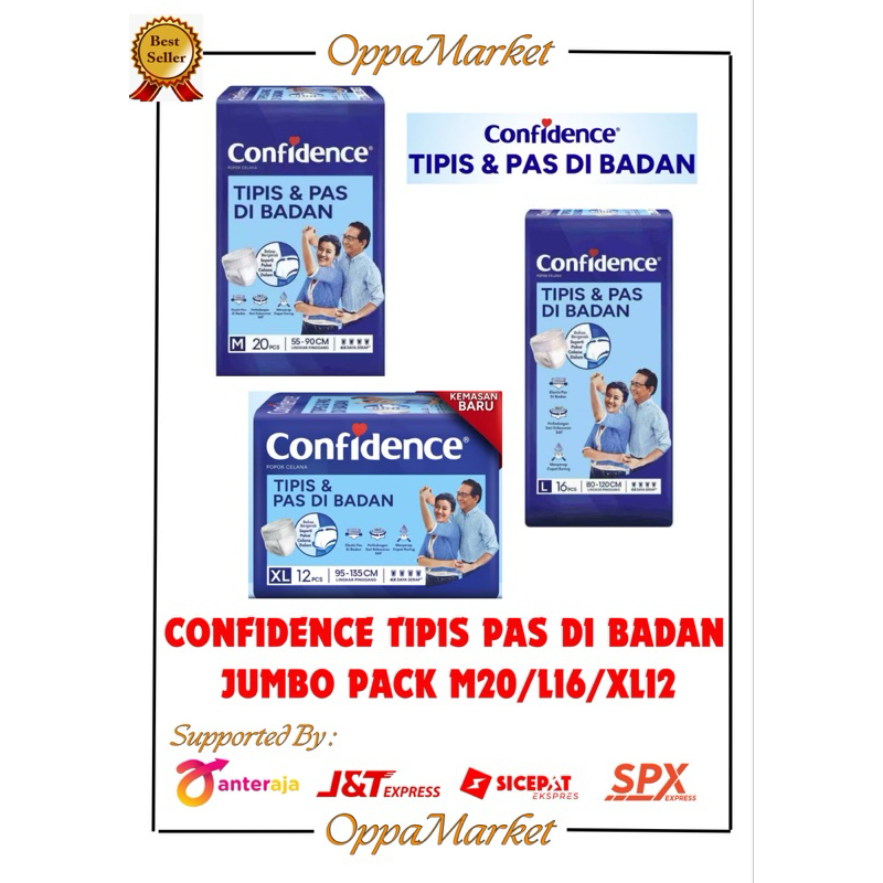 Jual Confidence Tipis Pas Di Badan Popok Celana Dewasa Jumbo Pack M20/L16/XL12 | Shopee Indonesia