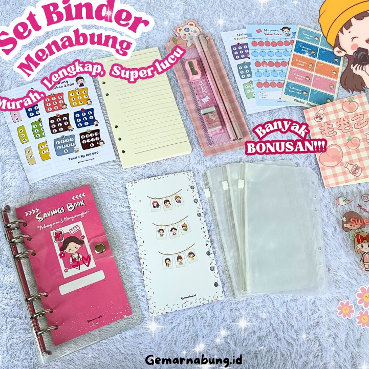 Jual HJ6 Binder Keuangan Nabung Lengkap Lucu A6 Binder Keuangan Lengkap ...