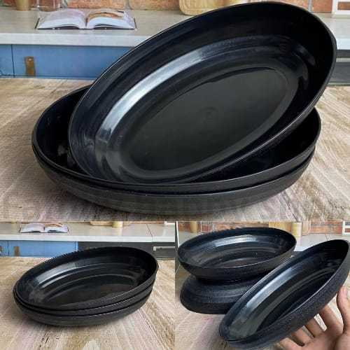 Jual 6Pcs/12Pcs Piringn Sajian Oval Plastik 9,5cm Piring Ramen Oval ...