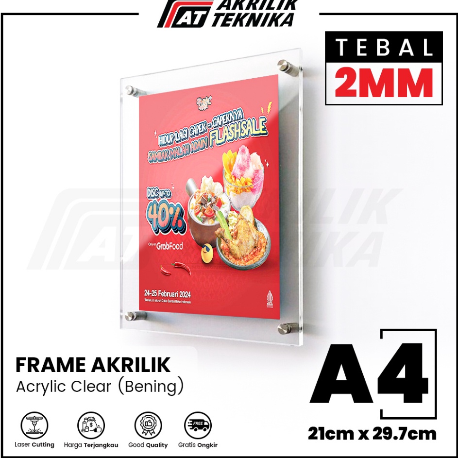 Jual Update Istimewa Frame Bingkai Display Poster Akrilik Menu Dinding Ukuran A4 | Shopee Indonesia