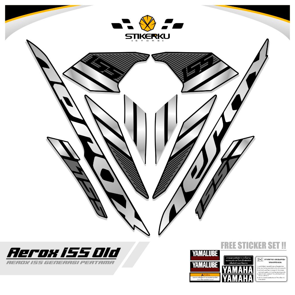 Jual STICKER AEROX 155 OLD / MTF 55 / STRIPING AEROX LAMA / STIKER ...