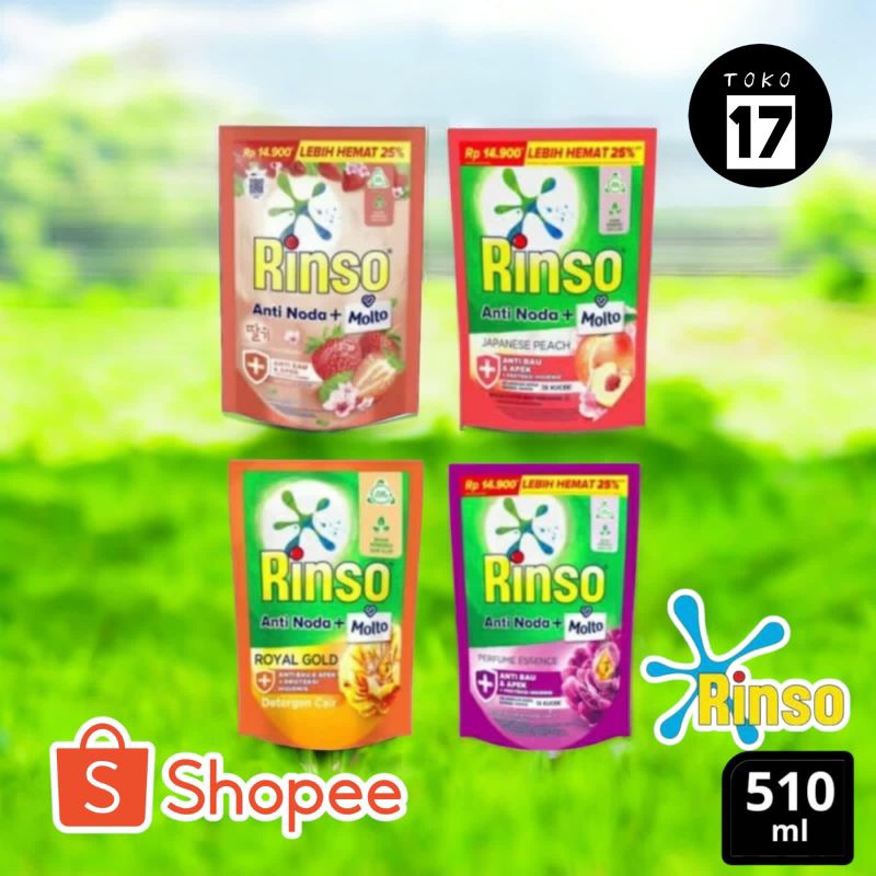 Jual Rinso Sabun Cuci Pakaian Berbagai Varian Warna isi 510ml | Shopee ...