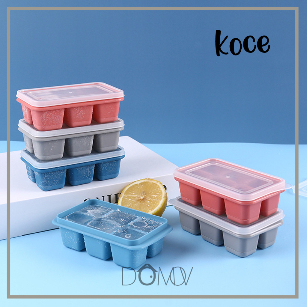 Jual DOMOV KOCE Cetakan Es Batu Kotak Silikon Food Grade Bawah Lentur ...