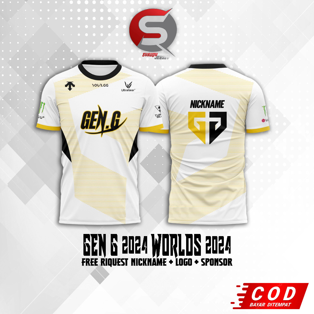 Jual JERSEY Kaos Baju GEN G 2024 WORLDS 2024 NEW ( free custom nickname ) | Shopee Indonesia
