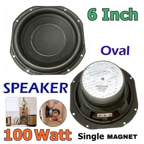 Jual Speaker Subwoofer 100W Oval Model 2 6 inch 4R Audio HIFI Amplifier ...