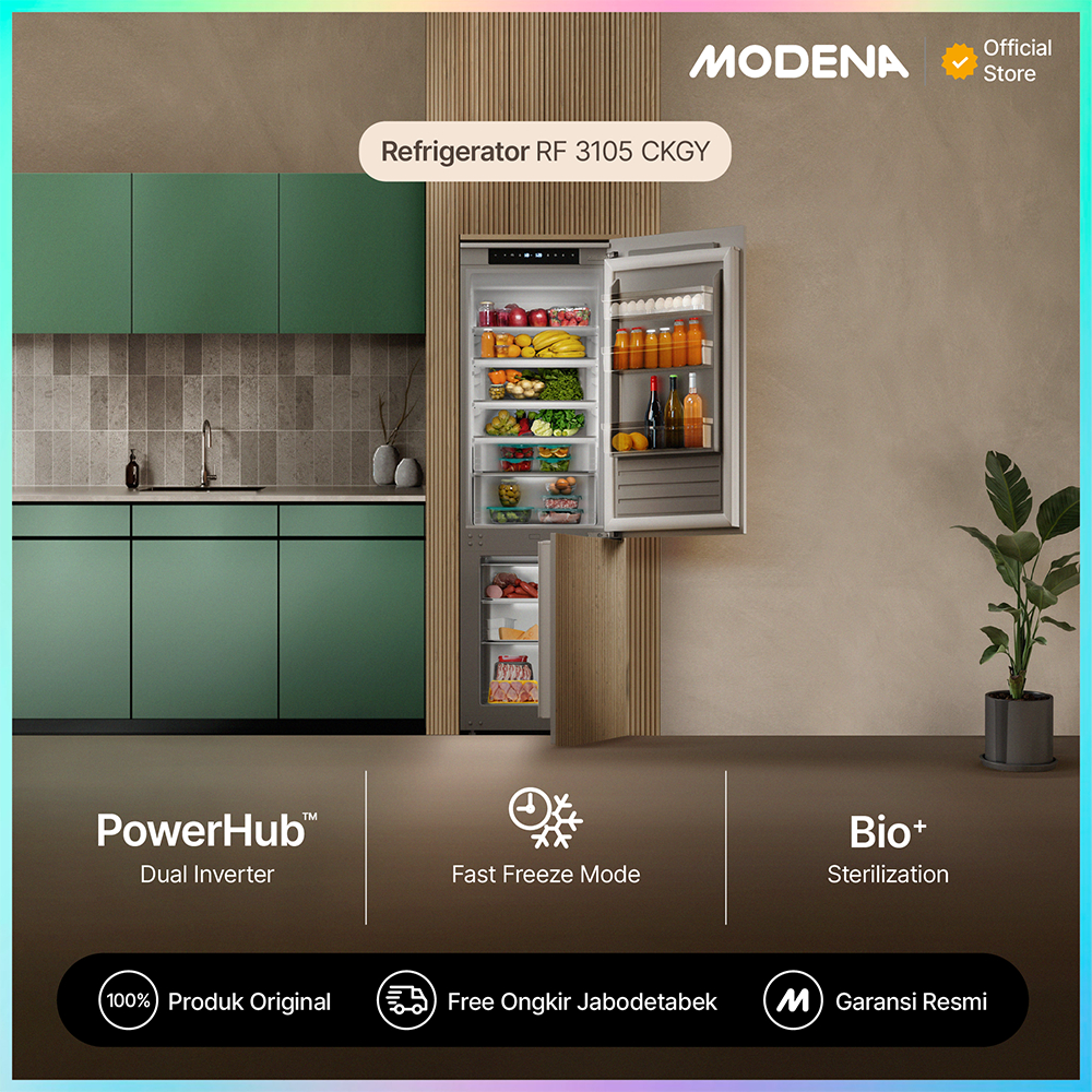 Jual MODENA Built-in Refrigerator - RF 3105 CKGY | Shopee Indonesia