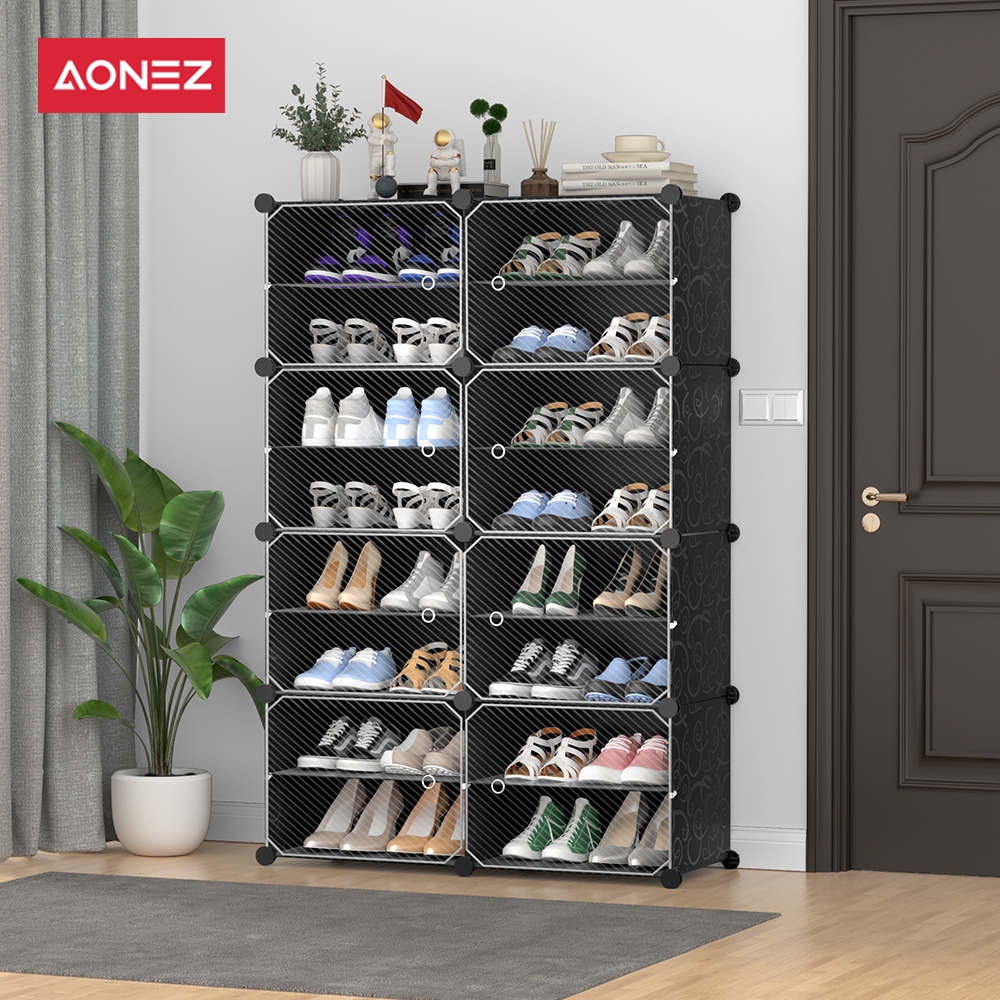 Jual AONEZ Rak Sepatu Lemari Sepatu Aesthetic Tertutup Anti Debu Lemari ...