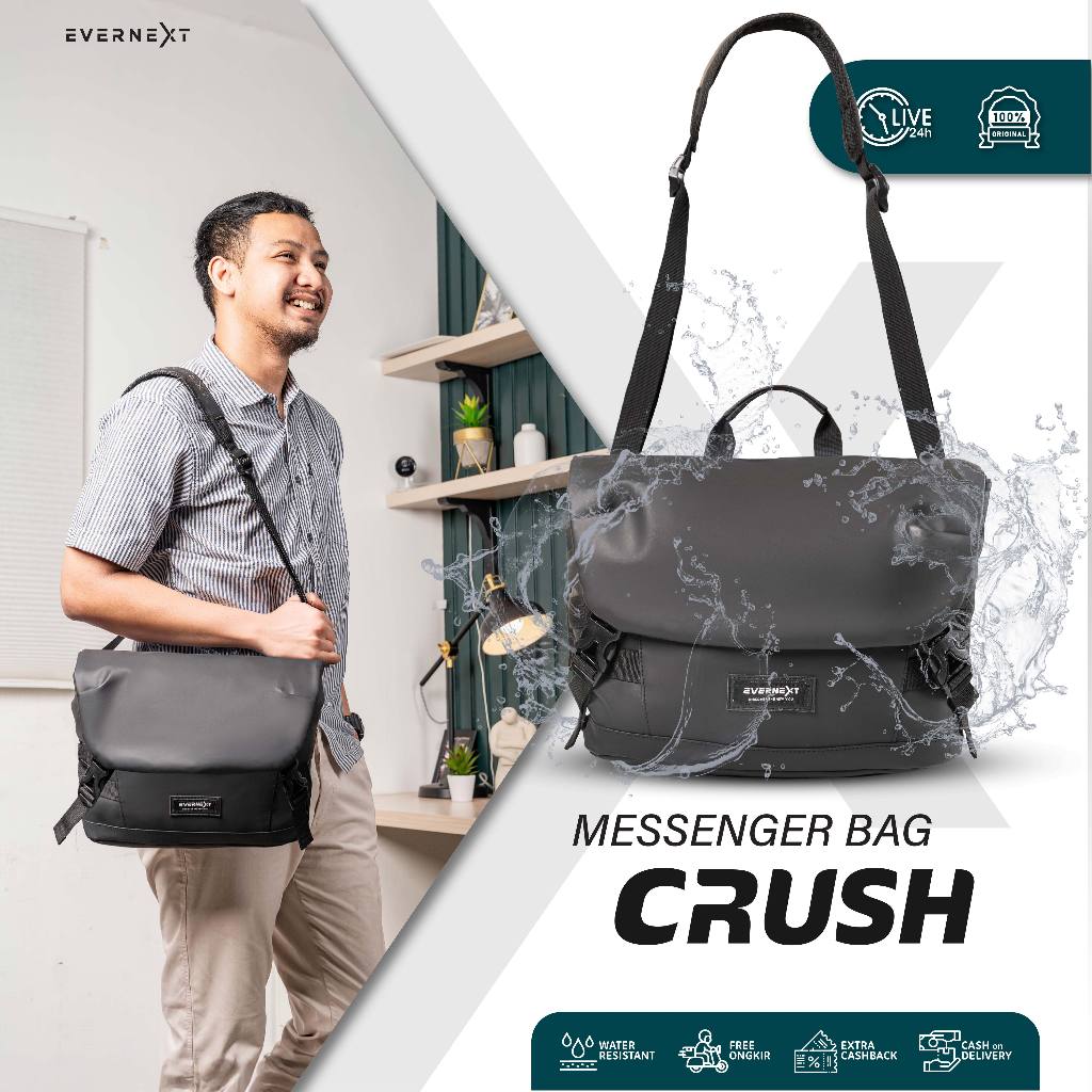 Jual Evernext - Messenger Bag Pria Anti Air Tas Selempang Pria ...